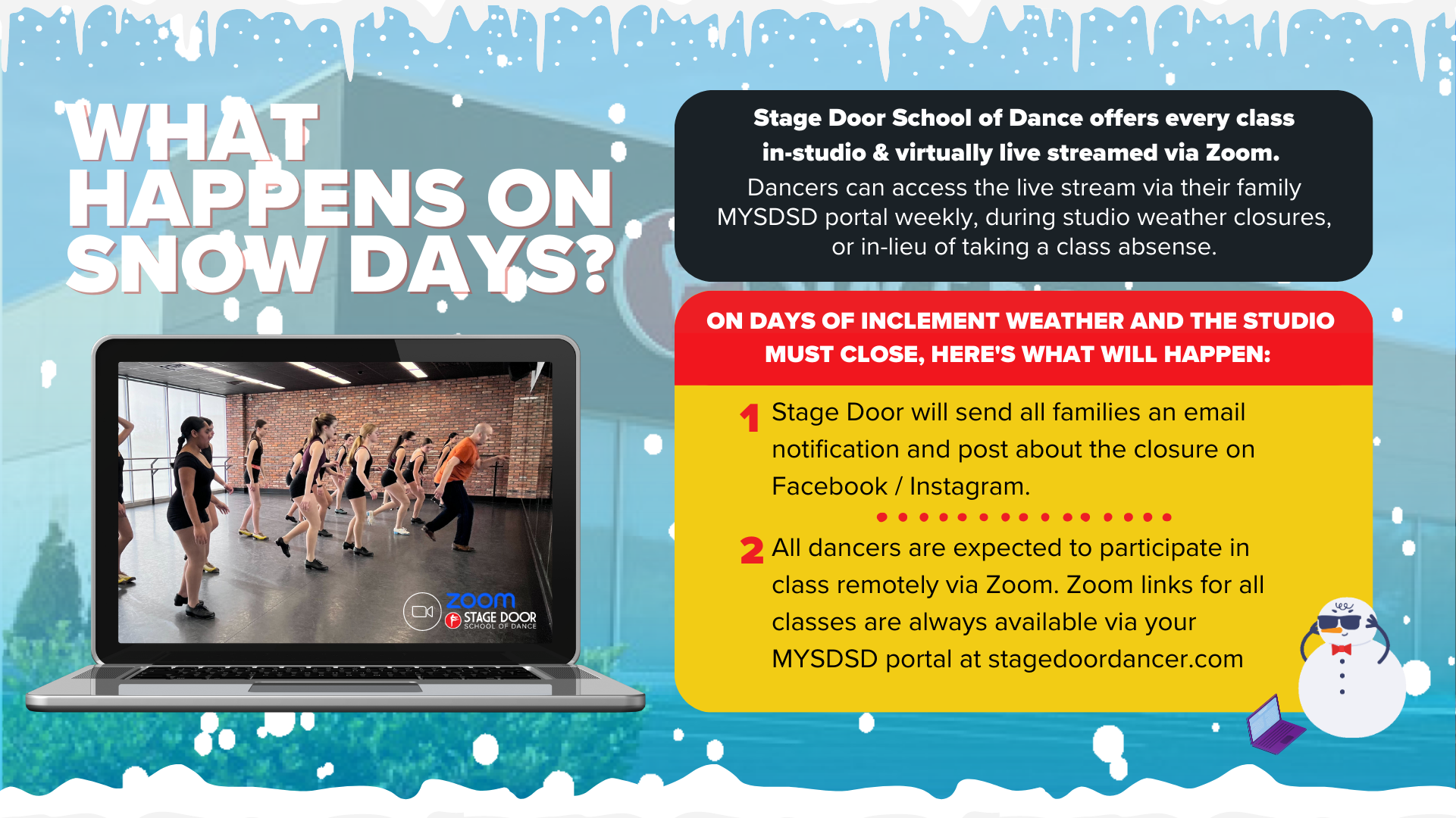 Snow Days at SDSD | Stage Door School of Dance